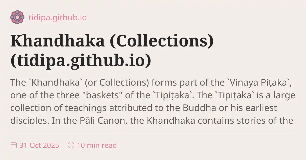 Khandhaka (Collections)(tidipa.github.io)